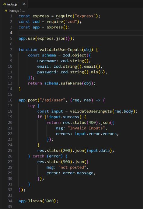 Simplify Input Validation With Zod In Nodejs Javascript Source Code