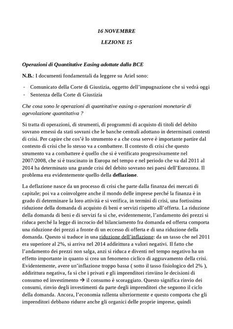 Spiegazione Dettagliata Quantitative Easing Schemi E Mappe Concettuali Di Diritto Bancario