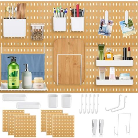 Vusign Pegboard Organizer Kit With 4 Pegboards And 14 Accessories Wall