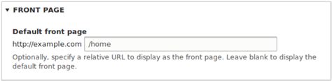 Setting The Front Page For Your Drupal Site Configuration Guide Web