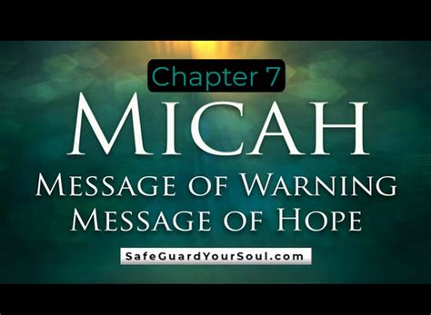 Micah Chapter 7 [podcast] Safeguardyoursoul
