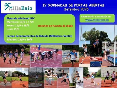 O Club Atletismo Millaraio Organiza As Súas Xornadas De Portas Abertas
