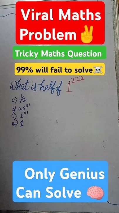 Tricky Maths Question 99 Will Fail Shorts Shortsfeed Mathstricks