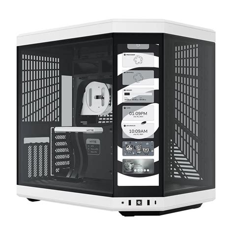 HYTE Y70 Touch Aesthetic LCD Touchscreen Tempered Glass Mid Tower ATX Computer Case Black And