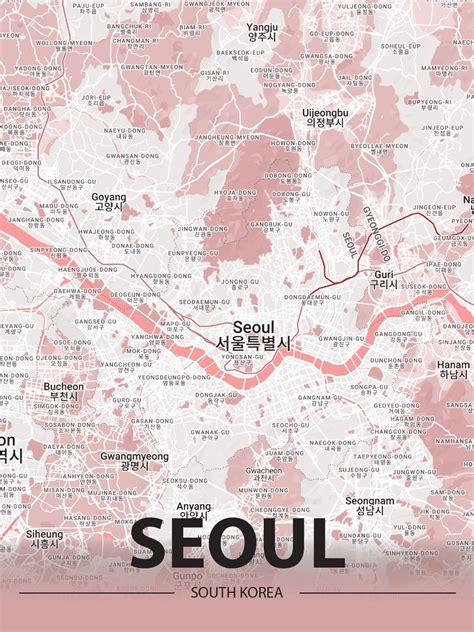 Seoul Map Poster