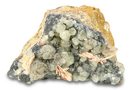27 Cerussite Crystals On Bladed Barite And Galena Morocco 291111