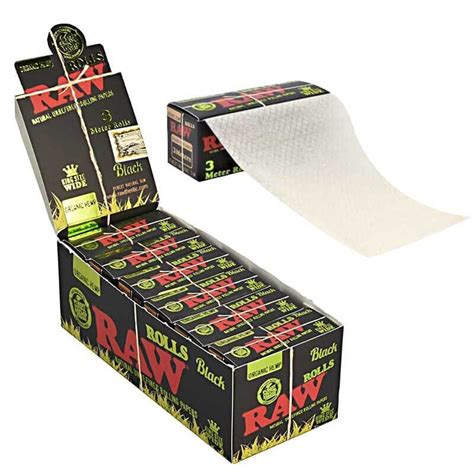 Raw Black Organic Rolling Papers Rolls 3 Meter King Size Wide