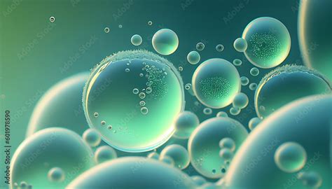 Green Hydrogen Water Element Bubble Artificial Reflection Stock