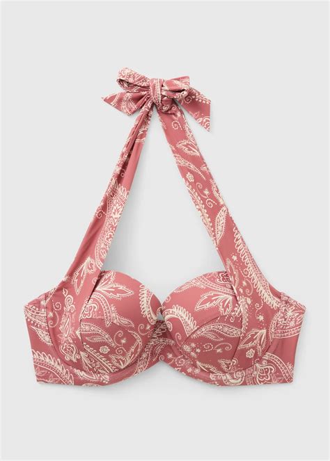 Rose Paisley Shapewear Underwired Bikini Top 32a Matalan