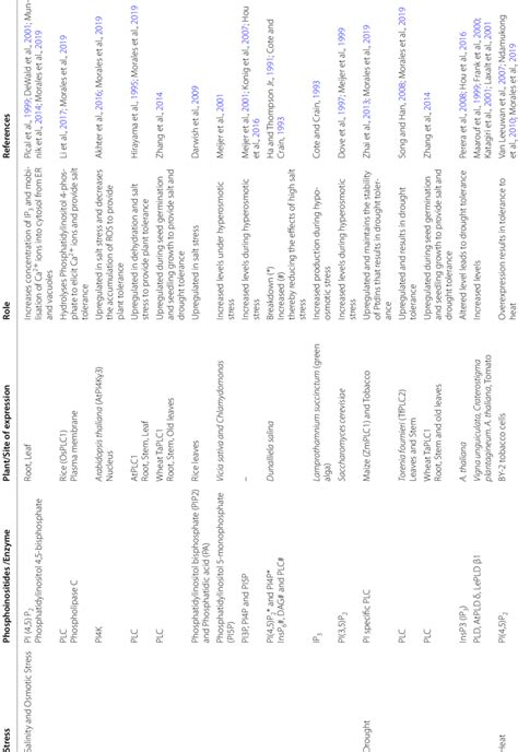 Role Of Phosphoinositides In Abiotic Stress Download Scientific Diagram