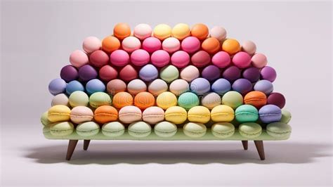 Unique Sofa Made In Style From Hundreds Of Small Macarons Stock Illustration Illustration Of