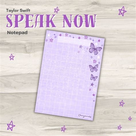 Taylor Swift Speak Now Theme Notepad Memopad Cheeryjournalss Notepad Shopee Philippines