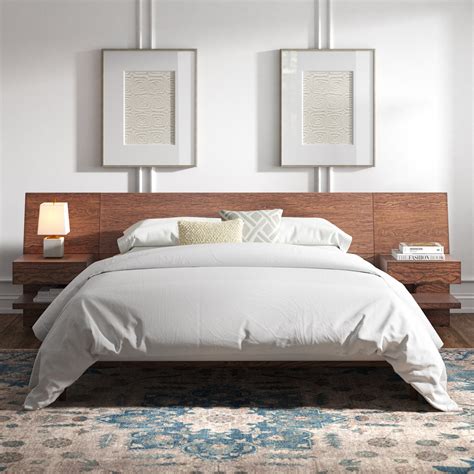 Millwood Pines Clark Bedframe With 2 Attached Nightstands And Reviews