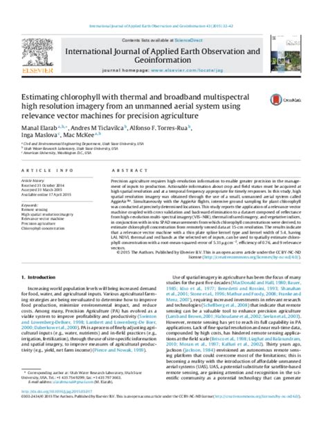 Pdf Estimating Chlorophyll With Thermal And Broadband Multispectral