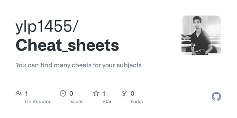 Github Ylp1455cheatsheets You Can Find Many Cheats For Your Subjects