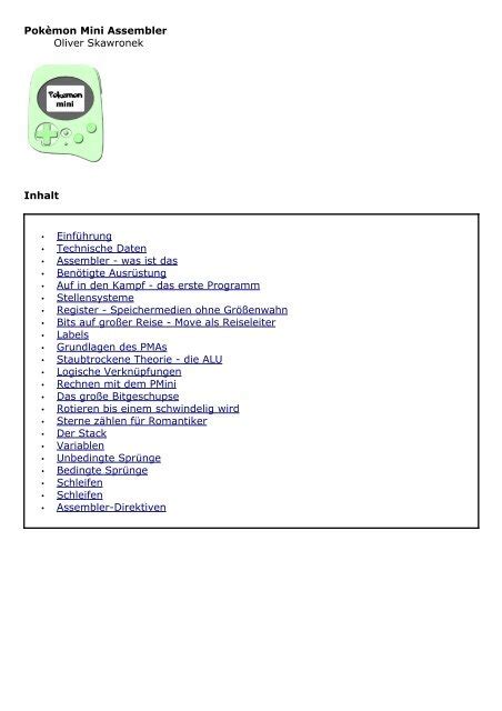 Pokémon Mini Assembler Tutorial Vertex