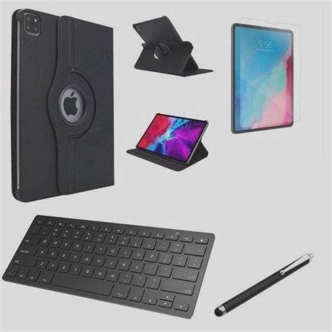 Kit Capa Giratoria Teclado Preto Caneta Película Suporte Tablet