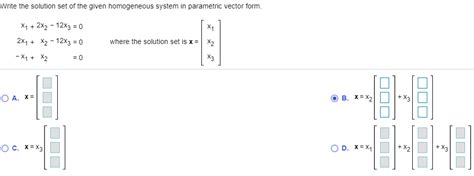 Solved Write The Solution Set Of The Given Homogeneous