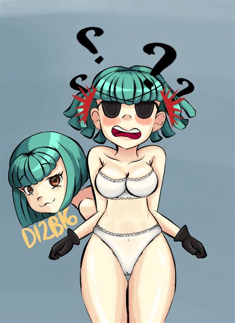 Rule 34 Behind Another Blind Blindfolded Blush Blushing Bra Clash