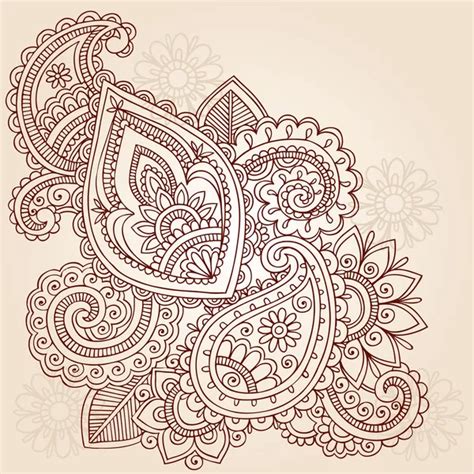 Henna Mehndi Pasiley Doodle Vector — Stock Vector © Blue67 7991339
