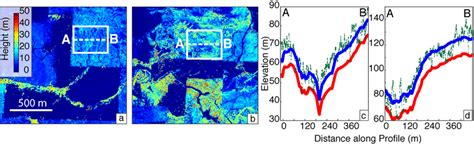 Comparison Of Insar And Lidar Based Results A B Lidar Based Canopy Download Scientific
