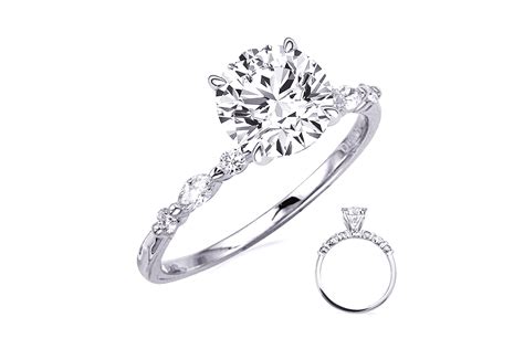 14k White Gold 024ctw Gsi1 Diamond 010ct Marquise 014ct Raleigh
