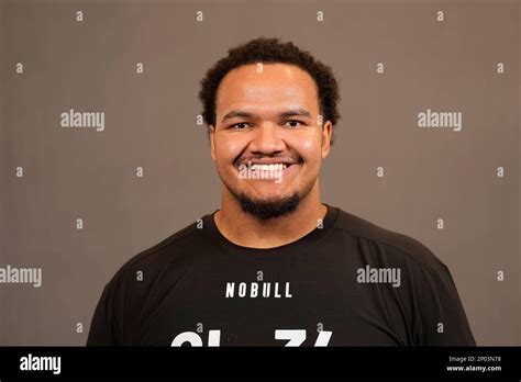Boise State Offensive Lineman John Ojukwu Poses For A Portrait At The Nfl Football Combine On