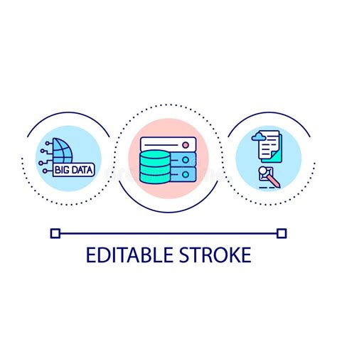 Big Data Analytics And Storage Loop Concept Icon Stock Vector