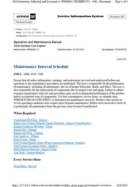 Maintenance Interval Schedule Pdf