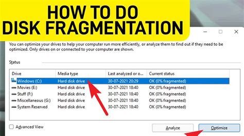 How To Do Disk Defragmentation In Pclaptop In Windows 11 Youtube