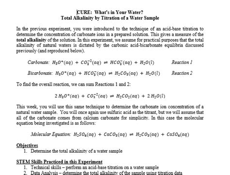 Cure Whats In Your Water Total Alkalinity By