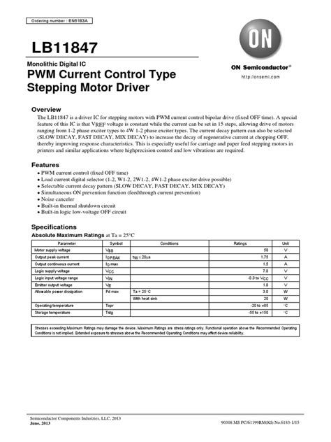 Pwm Current Control Type Stepping Motor Driver Monolithic Digital Ic
