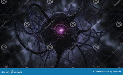 Background With Neurons And Synapse Stuctures Showing Human Brain Cells