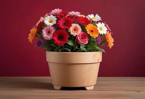 Flower Pot Background Premium Ai Generated Image