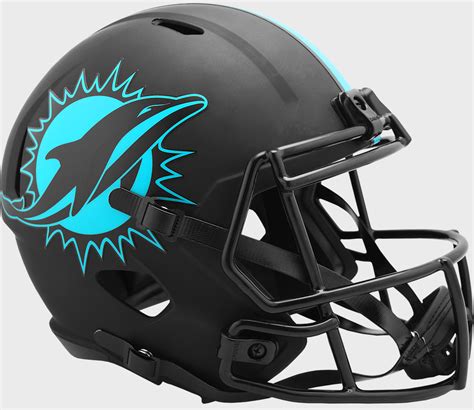 Miami Dolphins Unsigned Eclipse Black Full Size Riddell Helmet Radtke