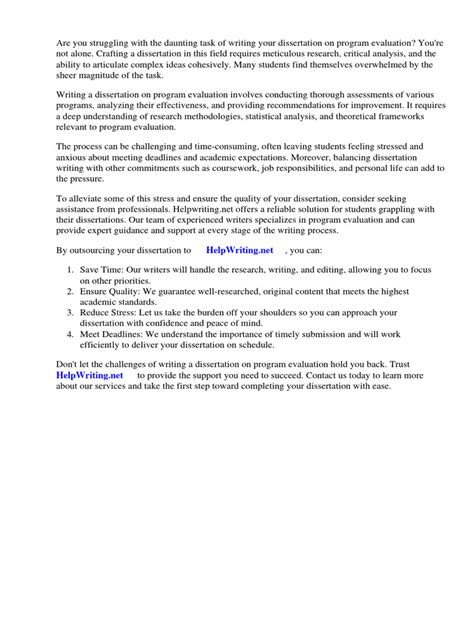 Dissertation Program Evaluation Pdf Thesis Evaluation