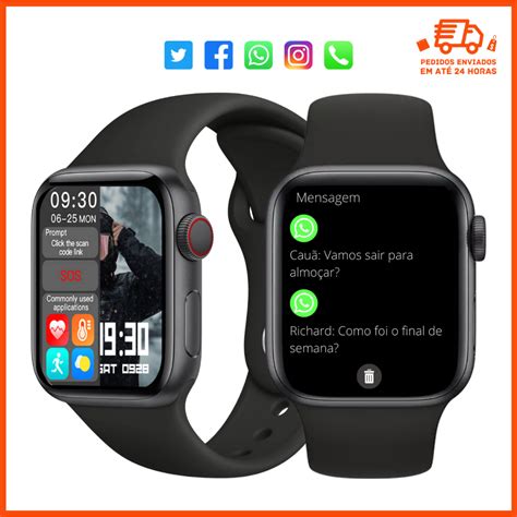 Smartwatch Hw16 Series Tela Hd 44mm Bluetooth Chamada Batimento Cardíaco Coloca Foto Calculadora