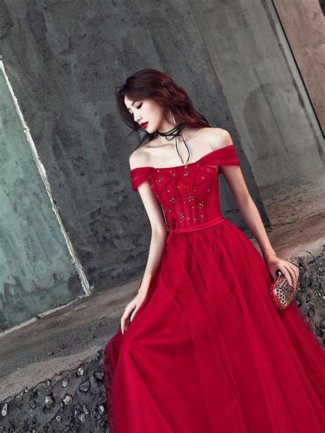 Strapless Prom Dressred Party Dresslight Tullecharmingcustom Made