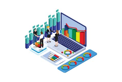 Modern Isometric Data Analysis Illustration Web Banners Suitable For