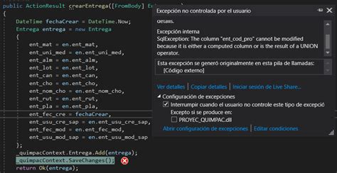 sql server Error al insertar un nuevo registro en ASP NET Core Stack Overflow en español