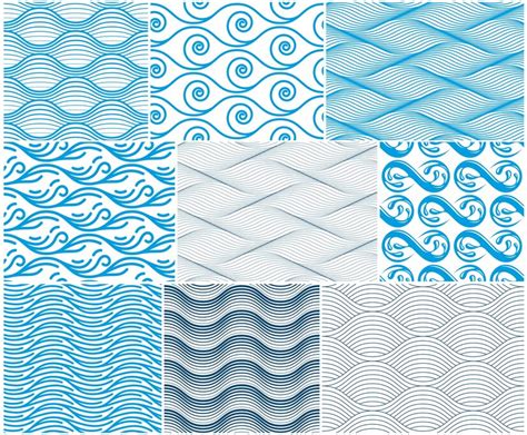 Premium Vector Waves Seamless Pattern Vector Water Runny Curve Lines Abstract Repeat Endless