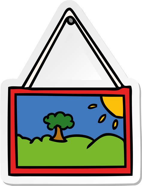 Hand Drawn Sticker Cartoon Doodle Of A Picture In Frame 45249297 Png