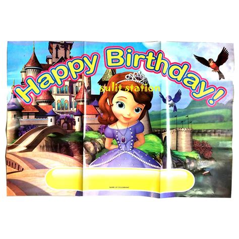 Sofia The First Happy Birthday Party Banner Tarpaulin Poster Decor