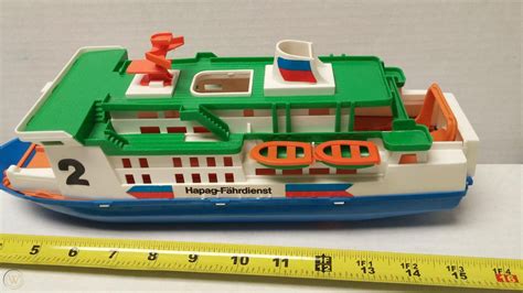 Bruder Spielwaren Ferry Boat No Cars Helicopter Plastic German Toy Used