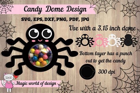 Spider Halloween Candy Dome Ornaments Svgcandy Holder Svg