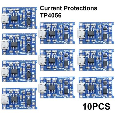10pcs Current Protections Tp4056 Module Tp4056 Circuit 5v 1a Micro Usb