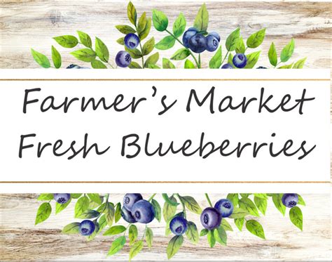 Farmers Market Blueberries 7x9 Sign Rcl Signs And More