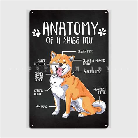 Anatomy Of A Shiba Inu Metal Sign The Daily Shop