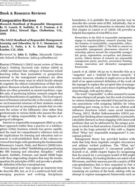 Dirk Moosmayer On Linkedin Comparative Reviews Research Handbook Of Responsible Management And