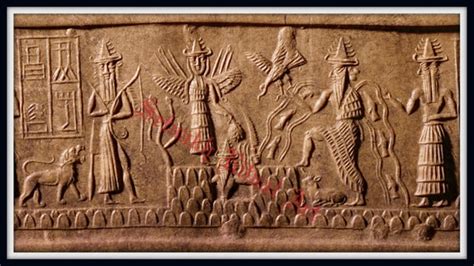 The Adda Seal Ishtar And Enki Print Sumerian Poster God Ea Etsy Uk